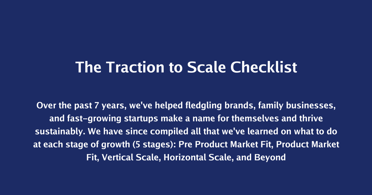 From Traction to Scale Growth Checklist - Monolith Growth Consulting